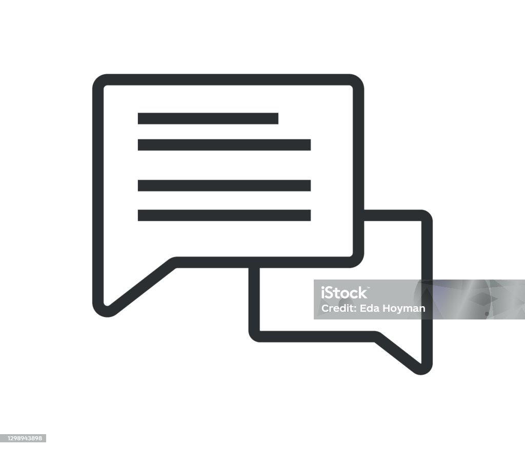 Icône Dinteraction De Bulle De Discours Vector Mince Ligne Simple