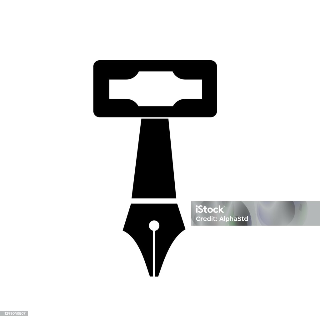 Conception Dillustration Dicône De Vecteur De Logo De Stylo De Marteau