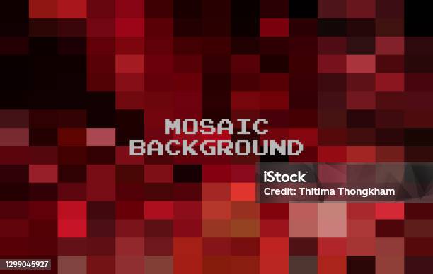 Latar Belakang Geometris Merah Abstrak Templat Desain Kreatif Pixel Art