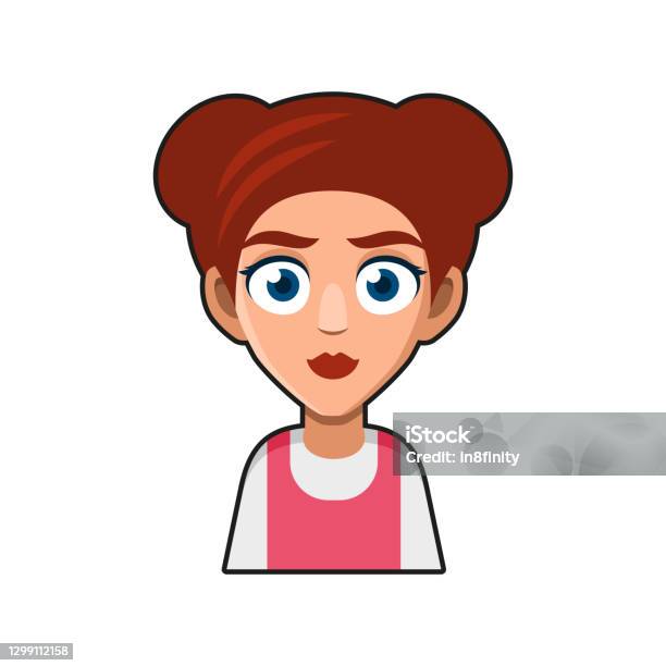 Caractère Mignon Davatar De Belle Fille Icône Userpic De Modèle De