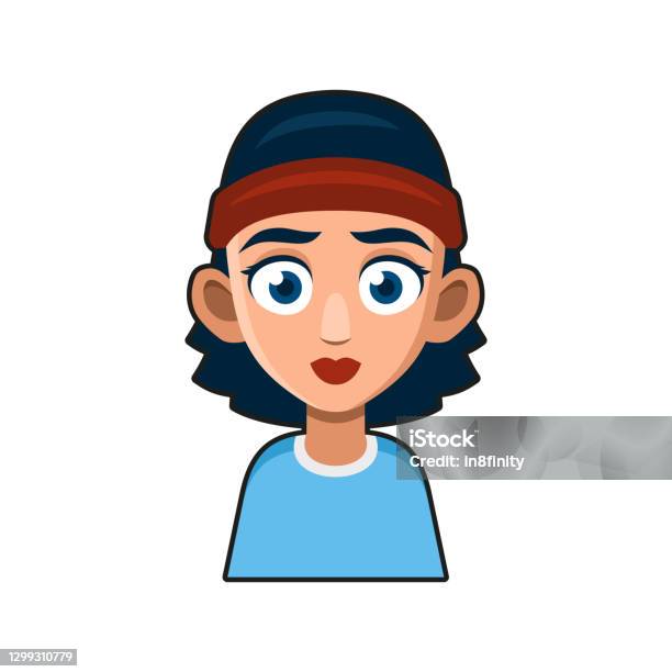 Caractère Mignon Davatar De Belle Fille Icône Userpic De Modèle De