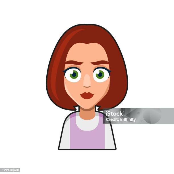 Caractère Mignon Davatar De Belle Fille Icône Userpic De Modèle De