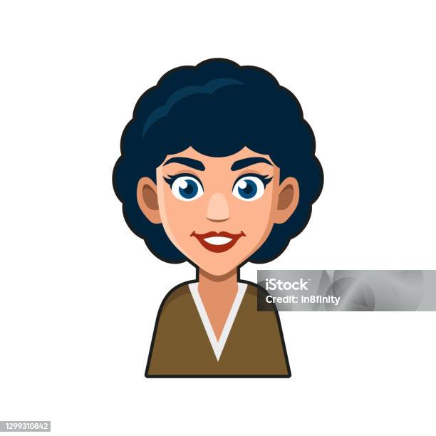 Caractère Mignon Davatar De Belle Fille Icône Userpic De Modèle De