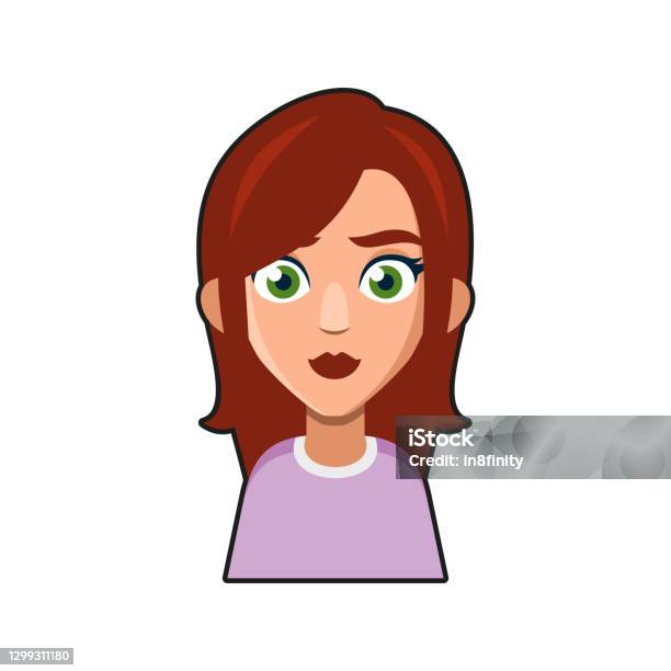 Caractère Mignon Davatar De Belle Fille Icône Userpic De Modèle De