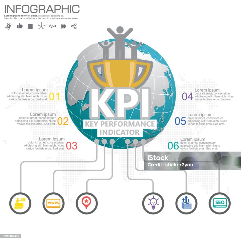 Concept Infographie Kpi Avec Icônes Marketing Lindicateur De