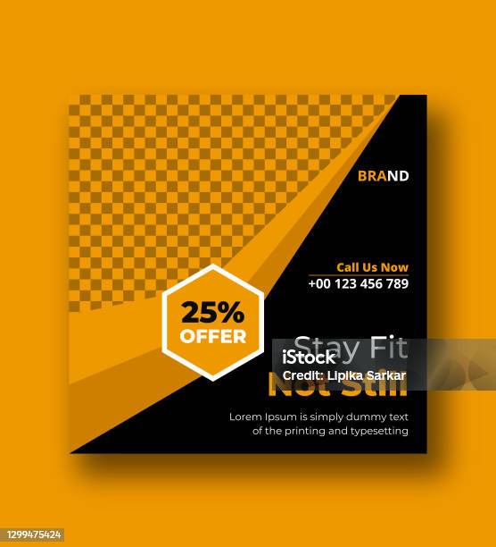Desain Template Posting Media Sosial Kebugaran Atau Gym Tetap Fit Tidak