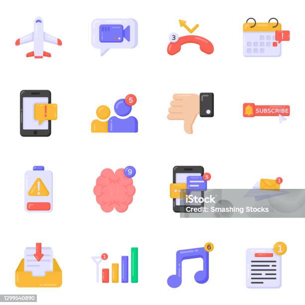 Pack De Notifications Et Davertissements Icônes Plates Vecteurs libres ... Pack De Notifications Et Davertissements Icônes Plates Vecteurs libres ...