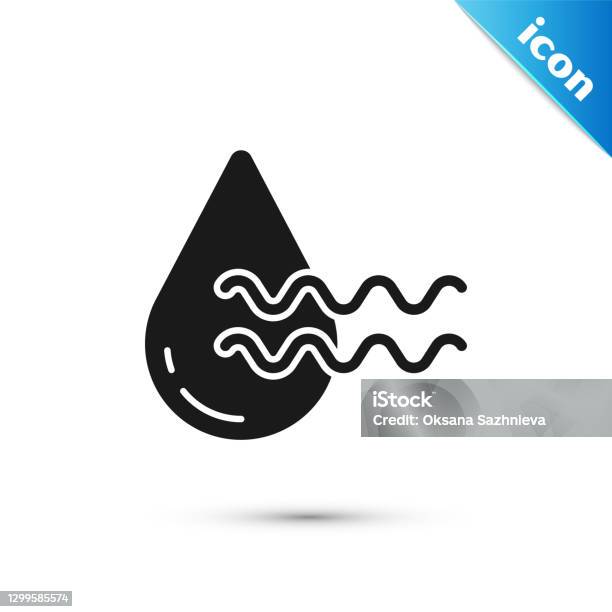 Grey Recycle Icône Aqua Propre Isolé Sur Fond Blanc Goutte Deau Avec