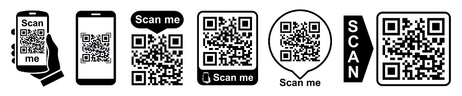 Set Qr Kode Respons Cepat Prasasti Pindai Saya Kode Qr Untuk Smartphone ... Set Qr Kode Respons Cepat Prasasti Pindai Saya Kode Qr Untuk Smartphone ...