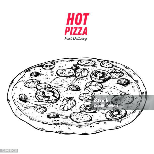 Ilustrasi Yang Digambar Tangan Pizza Italia Lingkaran Pizza Templat ... Ilustrasi Yang Digambar Tangan Pizza Italia Lingkaran Pizza Templat ...