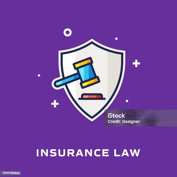 Icône Plate De Ligne Plate De Loi Dassurance Illustration De Symbole De