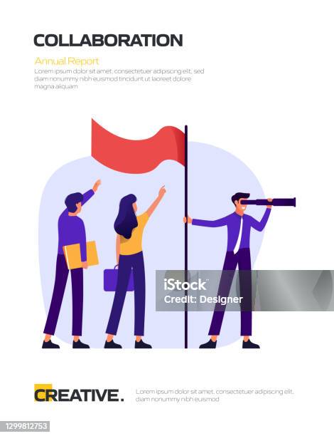 Konsep Kolaborasi Desain Datar Untuk Poster Sampul Dan Spanduk