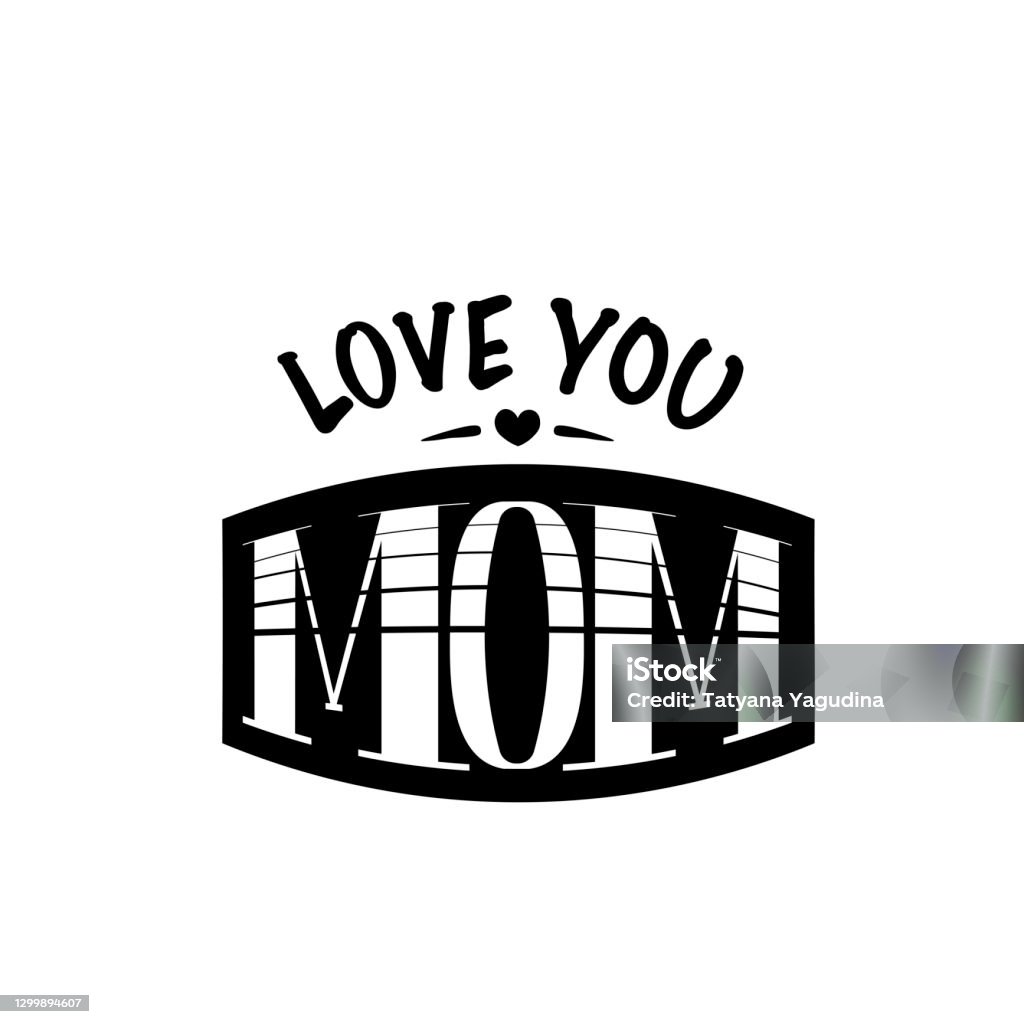Hand Drawn Lettering Happy Mothers Day Card With Heart Stock