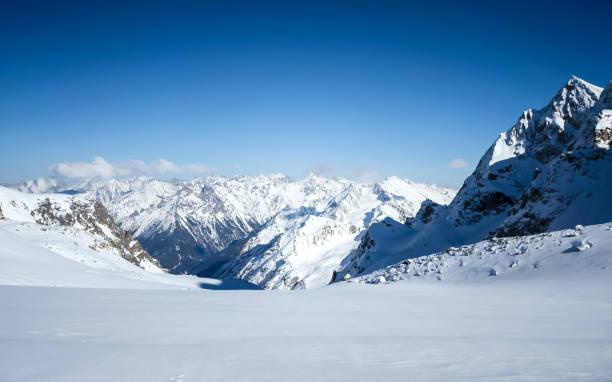 Free picture: Snowy mountain range with blue sky and clouds at ...