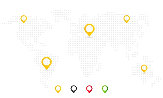 Ensemble Dicônes Pointeur De Carte Géo Goupille Icône De Localisation