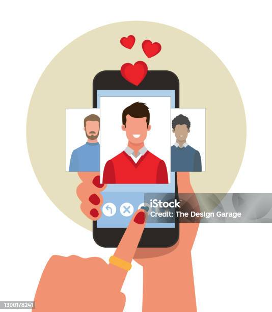 Vetores De Aplicativo De Namoro Conceito Móvel Online Perfis Masculinos