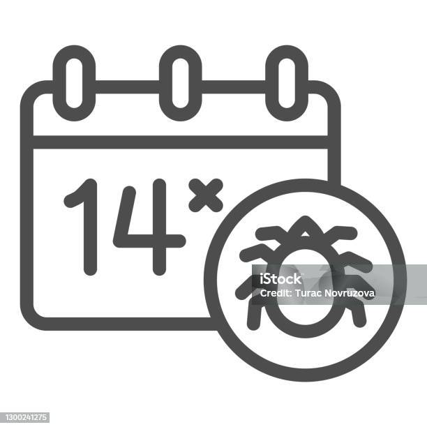Icône De Ligne Dinsecte De Calendrier Et De Parasite Concept De Lutte