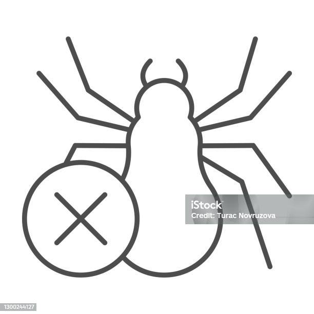 Icône Mince De Ligne De Symbole Daraignée Et Dinterdiction Concept De