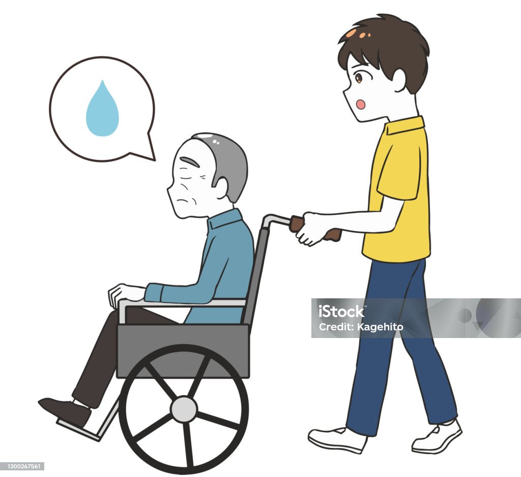Pria Tua Di Kursi Roda Pengasuh Lakilaki Menyamping Sedih Ilustrasi ... Pria Tua Di Kursi Roda Pengasuh Lakilaki Menyamping Sedih Ilustrasi ...