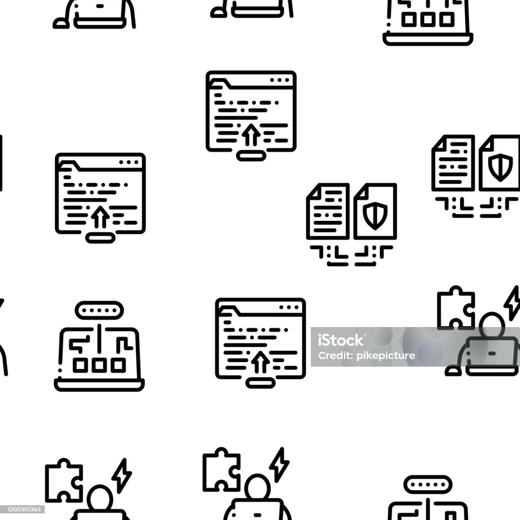 Software Testing And Analysis Seamless Pattern Vector Stock