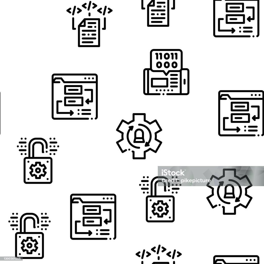 Software Testing And Analysis Seamless Pattern Vector Stock