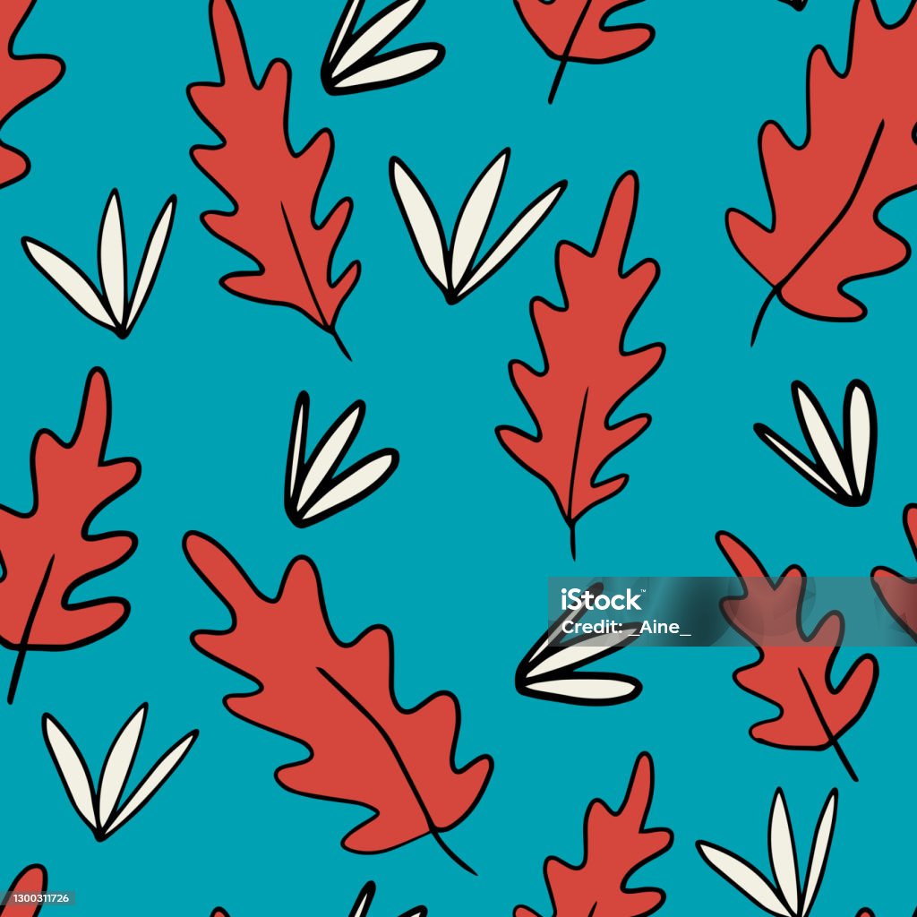 Cute Cartoon Doodle Flower Seamless Pattern Stock Illustration
