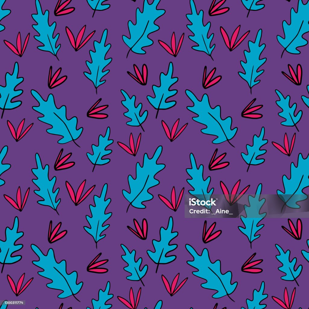 Cute Cartoon Doodle Flower Seamless Pattern Stock Illustration