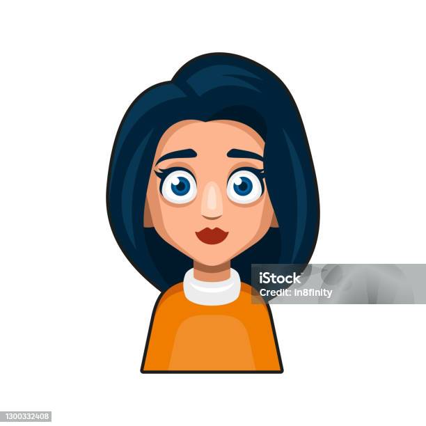 Caractère Mignon Davatar De Belle Fille Icône Userpic De Modèle De