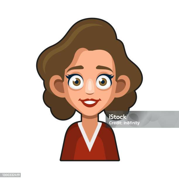 Caractère Mignon Davatar De Belle Fille Icône Userpic De Modèle De