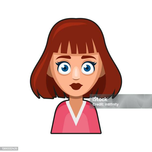 Caractère Mignon Davatar De Belle Fille Icône Userpic De Modèle De