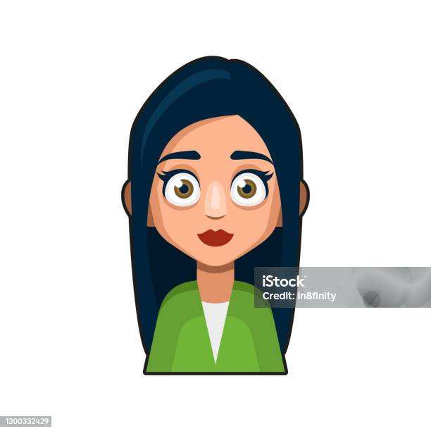 Caractère Mignon Davatar De Belle Fille Icône Userpic De Modèle De
