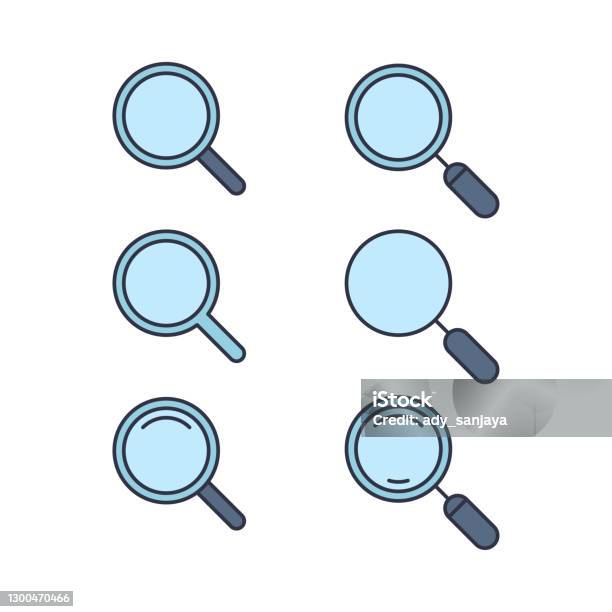 Vergrootglas Loep Pictogram Kleur Lijn Overzicht Vector Teken Lineaire