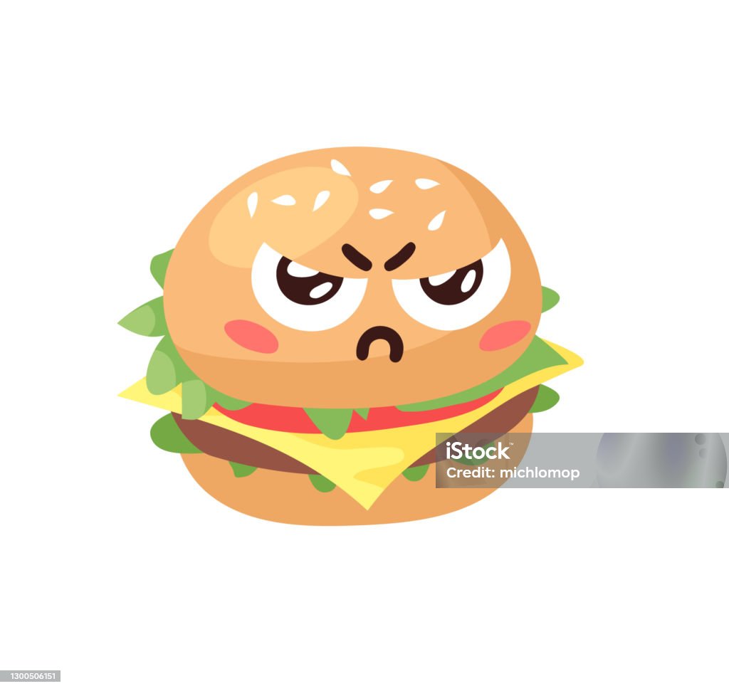 Hand Gezeichnet Cartoon Illustration Burger Emoji