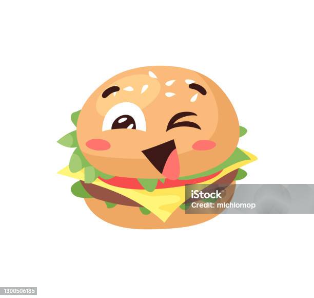 Hand Gezeichnet Cartoon Illustration Burger Emoji