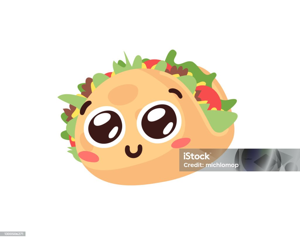 Hand Gezeichnet Cartoon Illustration Tacos Emoji