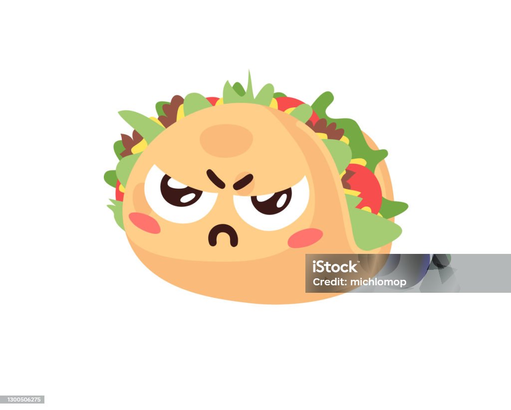 Hand Gezeichnet Cartoon Illustration Tacos Emoji