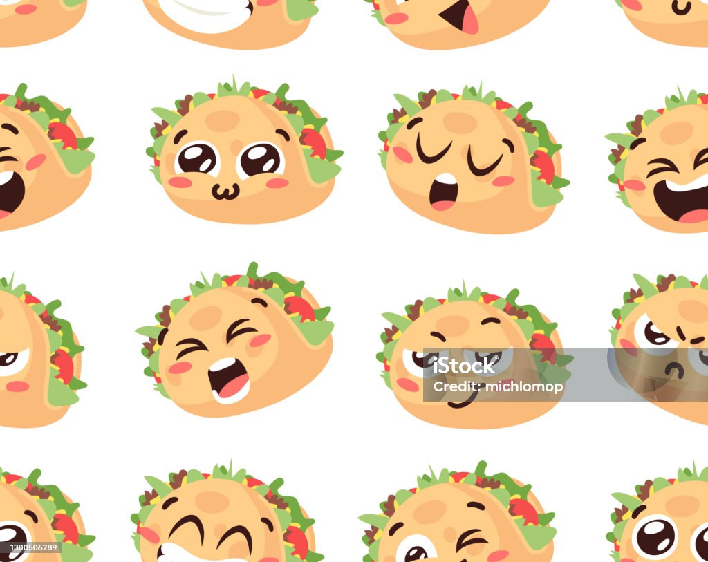 Hand Gezeichnet Cartoon Illustration Tacos Emoji