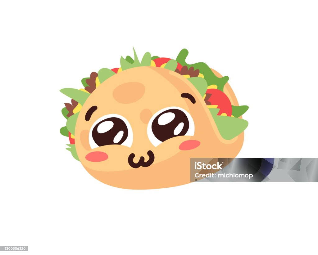 Hand Gezeichnet Cartoon Illustration Tacos Emoji