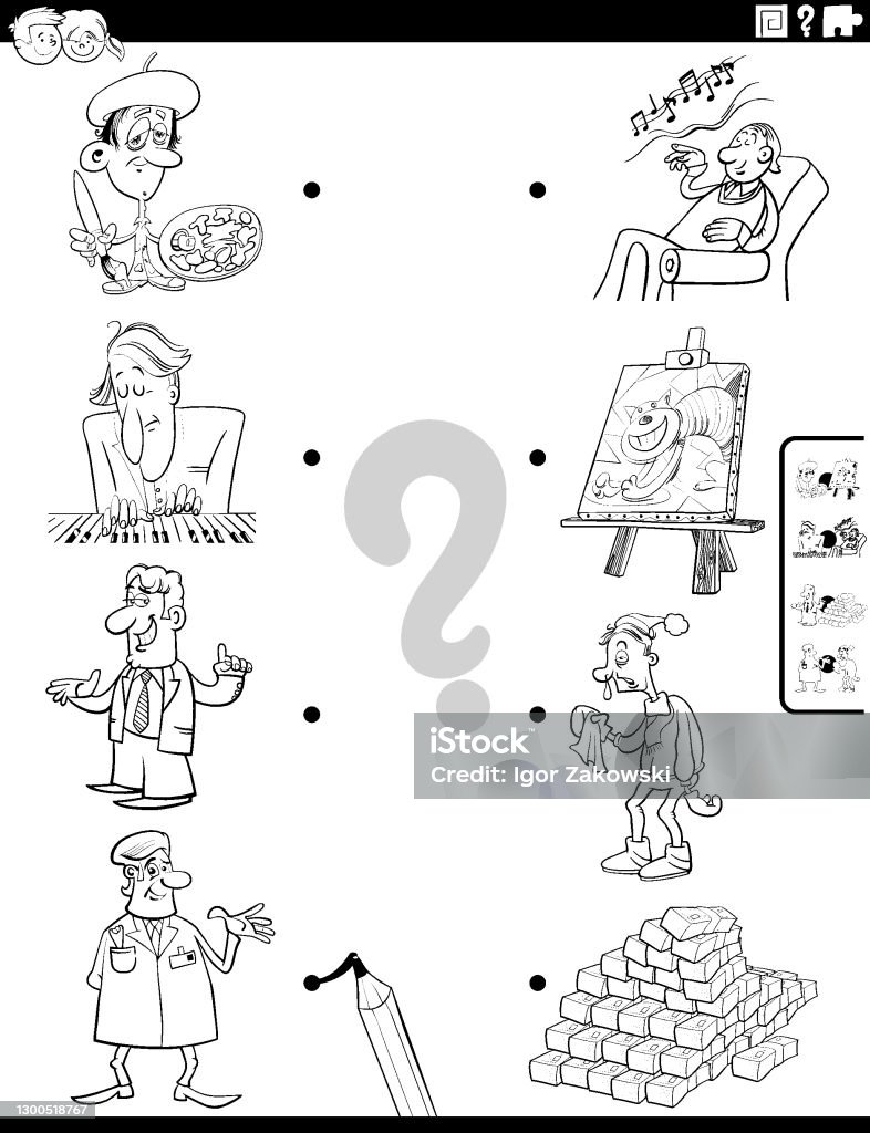 Cocok Dengan Karakter Orang Dan Objek Mewarnai Halaman Buku Ilustrasi ... Cocok Dengan Karakter Orang Dan Objek Mewarnai Halaman Buku Ilustrasi ...