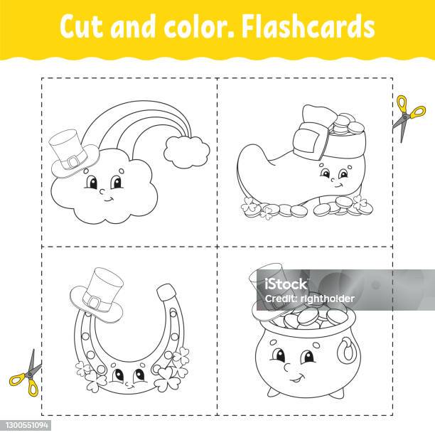Ilustración de Corte Y Color Conjunto De Tarjetas Flash Libro Para ... Ilustración de Corte Y Color Conjunto De Tarjetas Flash Libro Para ...