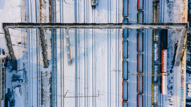 Free Stock Photo Of Train On Elevated Tracks In Snowy City Download