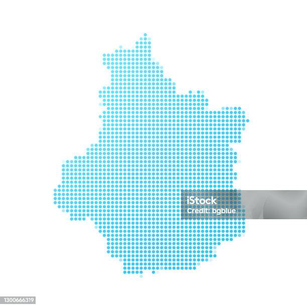 Carte Du Centreval De Loire En Points Bleus Sur Fond Blanc Vecteurs