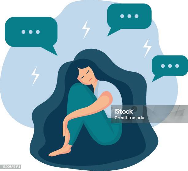 Girl Sitting Hugging Knees 12 Stock Illustration Download Image Now