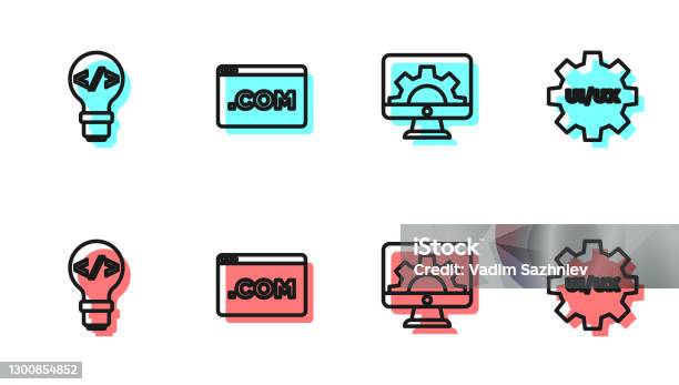 Vetores De Definir O Desenvolvimento Da Web De Linha Frontend Ui Ou Ux