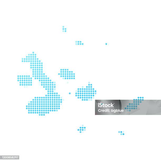 Carte Dîles De Galapagos Dans Les Points Bleus Sur Le Fond Blanc
