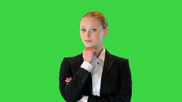 20 Portrait Of Smiling Business Woman With Folded Hands Isolated On