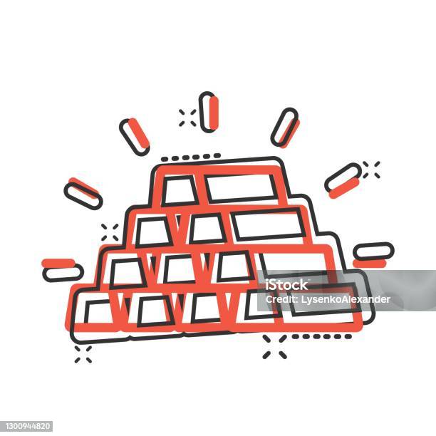 Icône De Pile Dor Dans Le Modèle Comique Illustration De Vecteur De