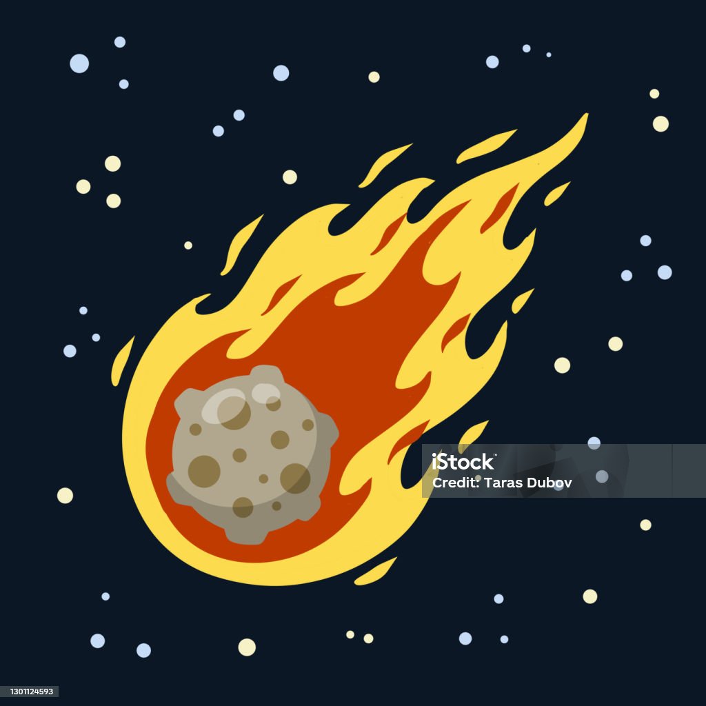 Ilustración de Meteoro Con Rastro De Fuego Objeto Espacial Peligroso ... Ilustración de Meteoro Con Rastro De Fuego Objeto Espacial Peligroso ...