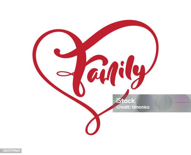 Texte Daffiche De Calligraphie De Lettrage Vectoriel Famille Dans Le