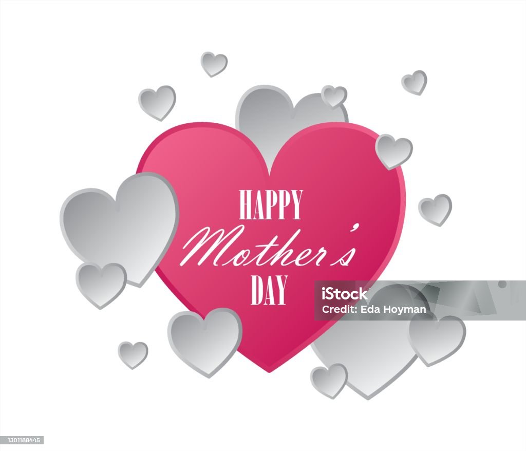 Happy Mothers Day Greeting Written With Hand Lettering Typography